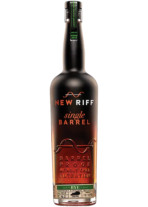 NEW RIFF WHISKEY RYE SINGLE BARREL SOUR MASH BARREL PROOF KENTUCKY 750 ...