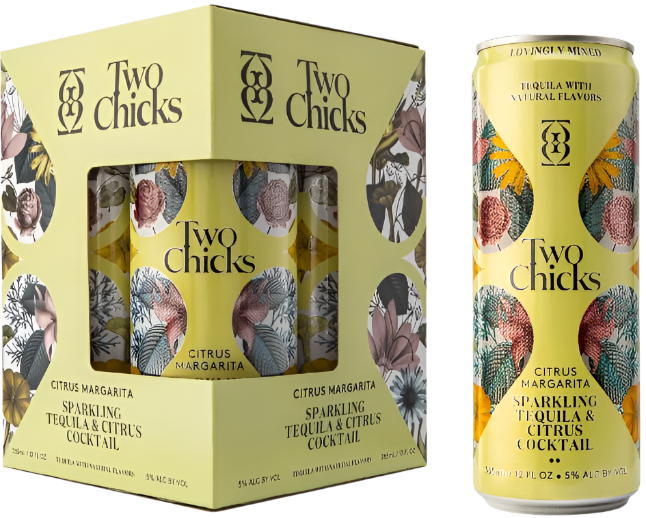Two Chicks Tequila Margarita Citrus Cocktail Sparkling 4x12OZ Cans ...