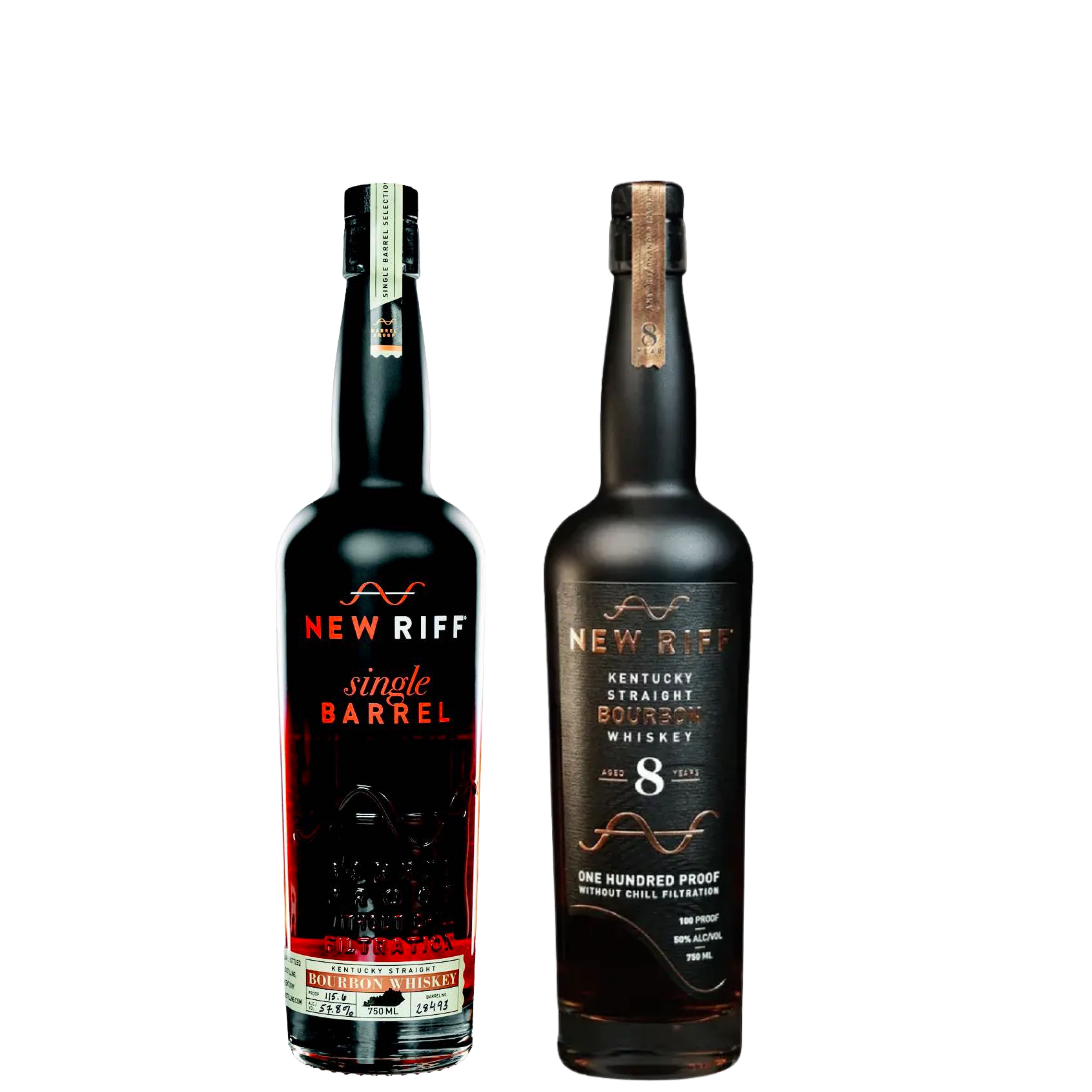New Riff Bourbon 8YR + New Riff Bourbon Private Single Barrel Select 7 ...