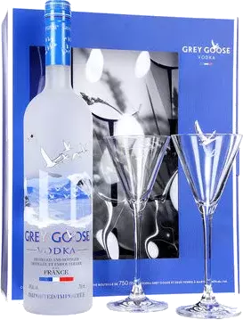 Grey Goose Vodka France Gift Pack With 2 Glasses 750ML - Remedy Liquor