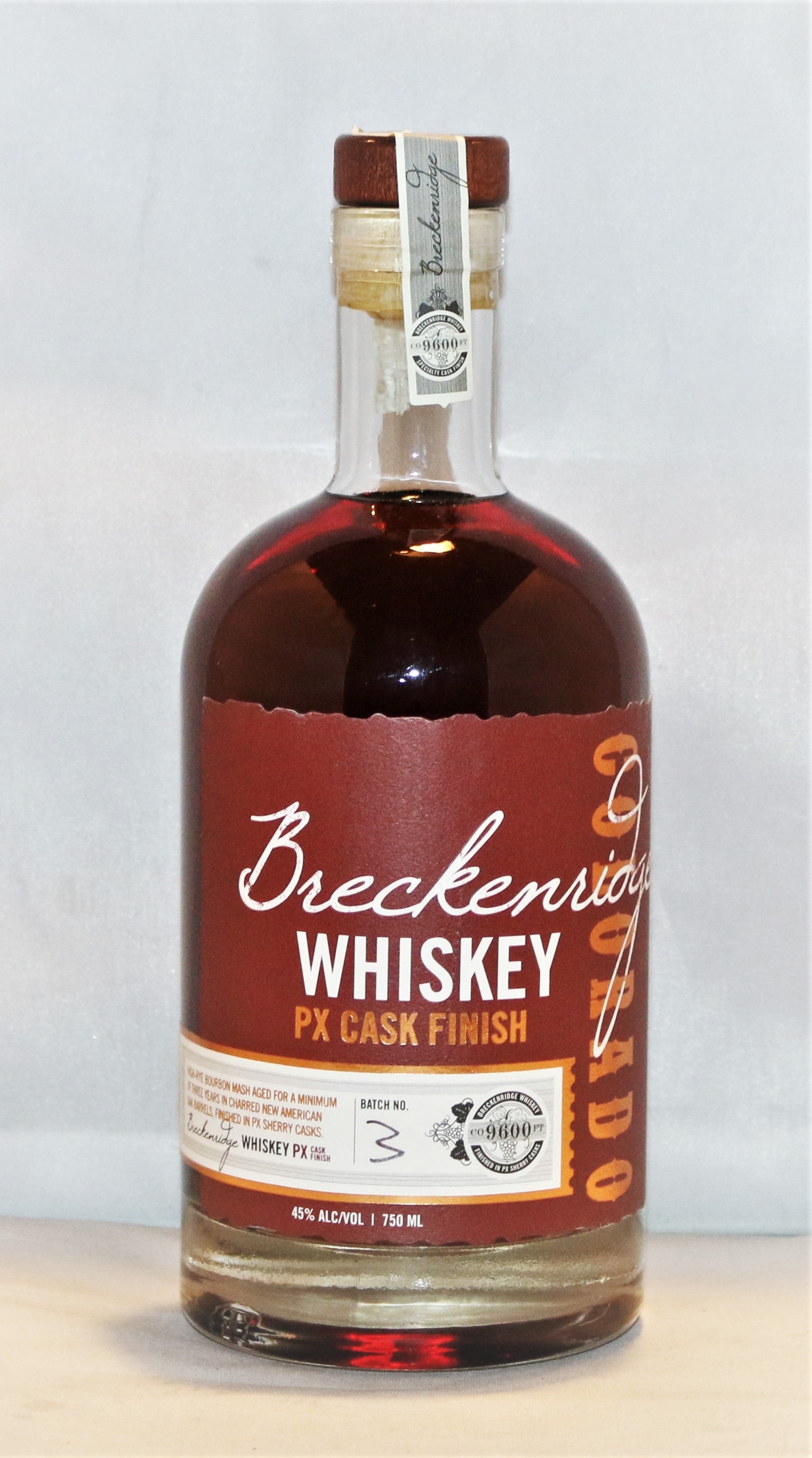 BRECKENRIDGE WHISKEY PX CASK FINISH COLORADO 90PF 750ML – Remedy Liquor