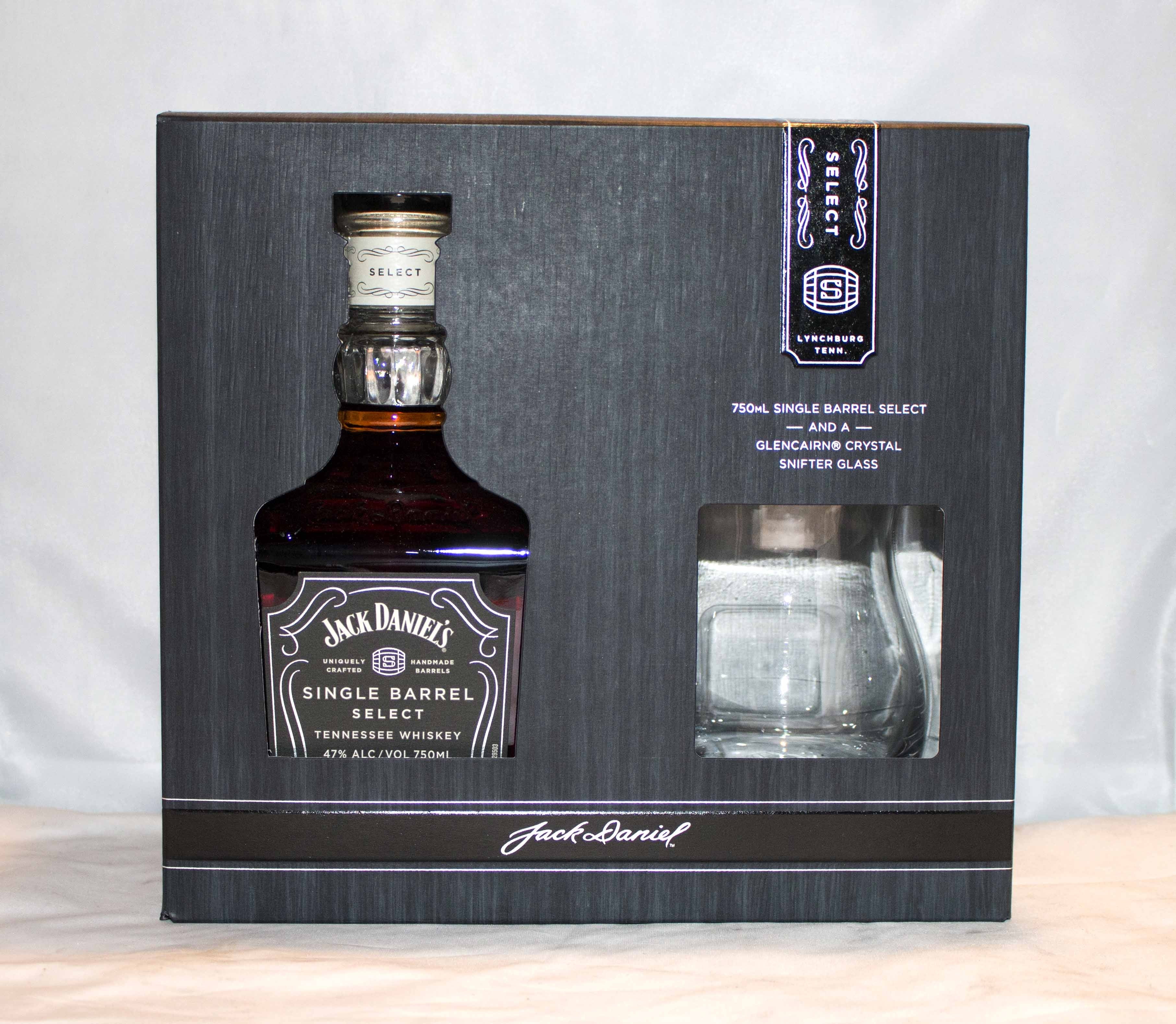 JACK DANIEL'S WHISKEY SINGLE BARREL SELECT TENNESSEE GFT PK W/ GLASS ...
