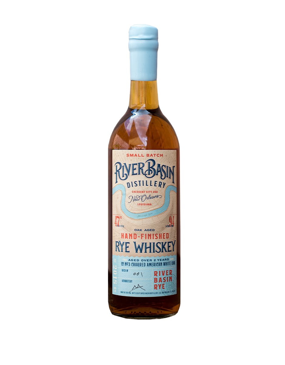 RIVER BASIN WHISKEY RYE OAK AGED HAND FINISH LOUISIANA 750ML – Remedy ...